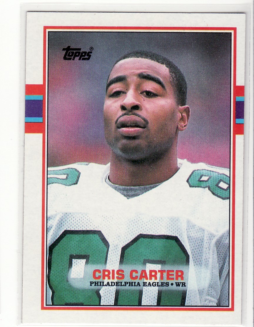 CRIS CARTER PHILADELPHIA EAGLES 1989 TOPPS #121 ROOKIE CARD OFF CENTER ...