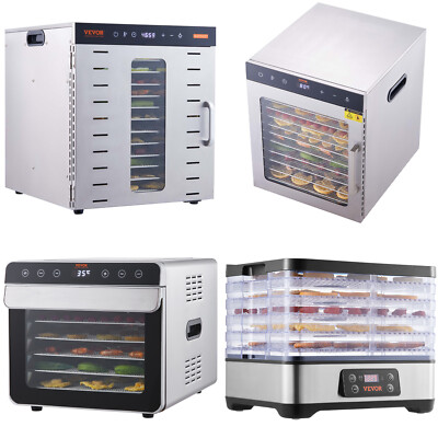 VEVOR 5/6/10/12 Trays Food Dehydrator Machine Fruit Jerky Drying ...