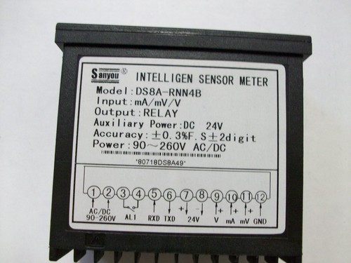 Sanyou DS8A-RNN4B Intelligen Sensor Meter 24V DC Relay mA 90-260V AC/DC ...