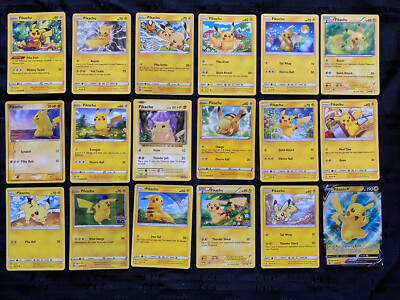 5 x Pikachu Pokemon Cards Collection Bundle Assortment TCG Rare Holo V ...