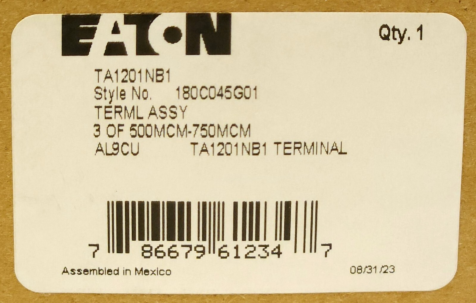 EATON CUTLER HAMMER TA1201NB1 N Frame Type NB ND HND Breaker Lug ...