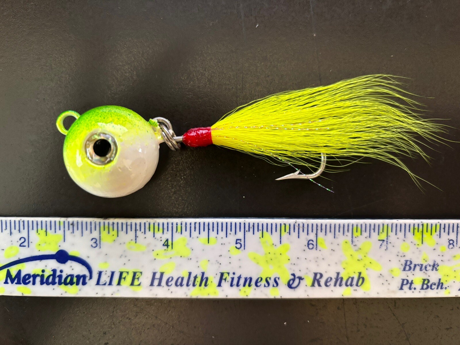 5 OZ FLUKE BALL WITH CHARTREUSE BUCKTAIL & FLASH WITH A 6/0 HOOK | eBay