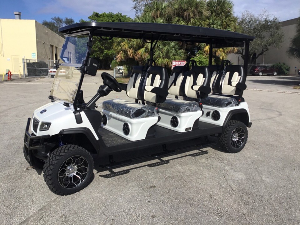 WHITE EVOLUTION MAVERICK D5 GOLF CART LSV STREET LEGAL 6 SEAT 160AH ...