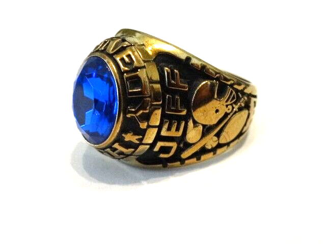 Vintage Gold Lance Kennedy High School Blue Spinel Stone YLTM Gold ...
