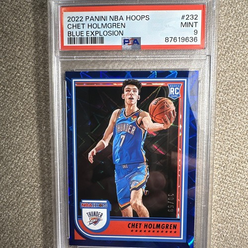 2022 NBA Hoops Chet Holmgren Rookie BLUE EXPLOSION /59 - PSA 9 | eBay
