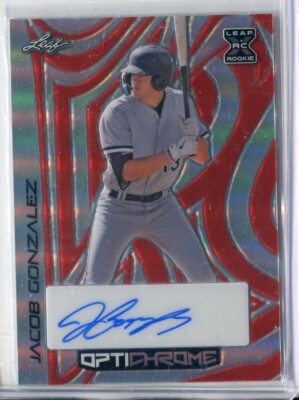 2023 Leaf Optichrome Jacob Gonzalez RED AUTO AUTOGRAPH RC 9/9 WHITE SOX ...