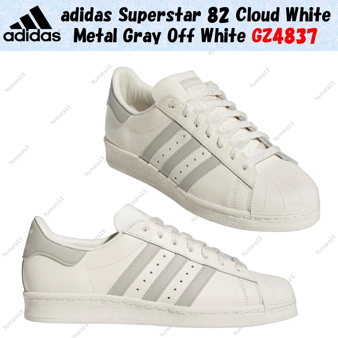 adidas Superstar 82 Cloud White Metal Gray Off White GZ4837 Men's Size ...
