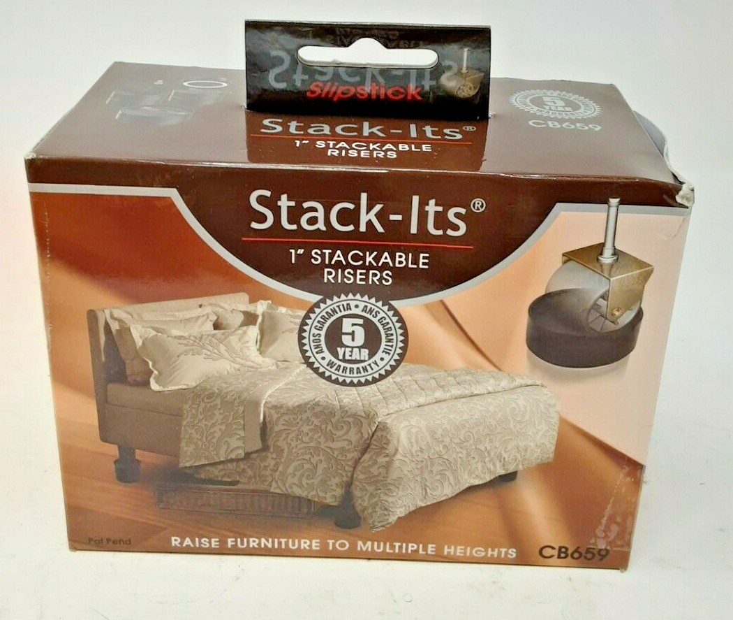 Slipstick CB659 Adjustable Bed Furniture Risers Set of 8 Black for sale ...