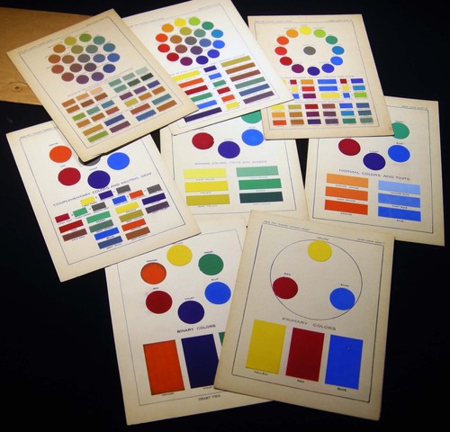 CIRCA 1930 PRANG COLOR CHARTS PRACTICAL COLOR THEORY INSTRUCTIONS ...