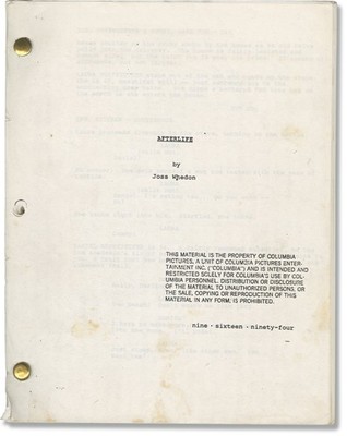 Joss Whedon AFTERLIFE Original screenplay for an unproduced film 1994 ...