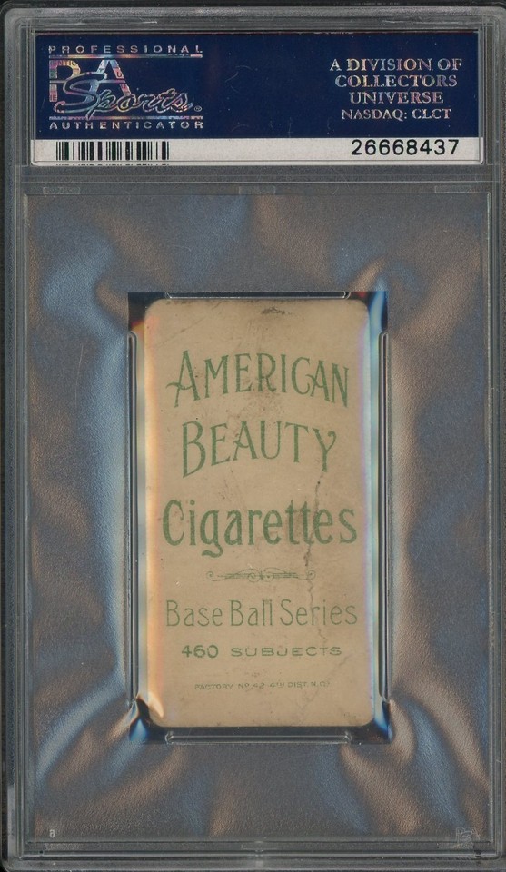 T206 Red Murray Portrait New York American Beauty 460 RARE BACK PSA 1.5 ...