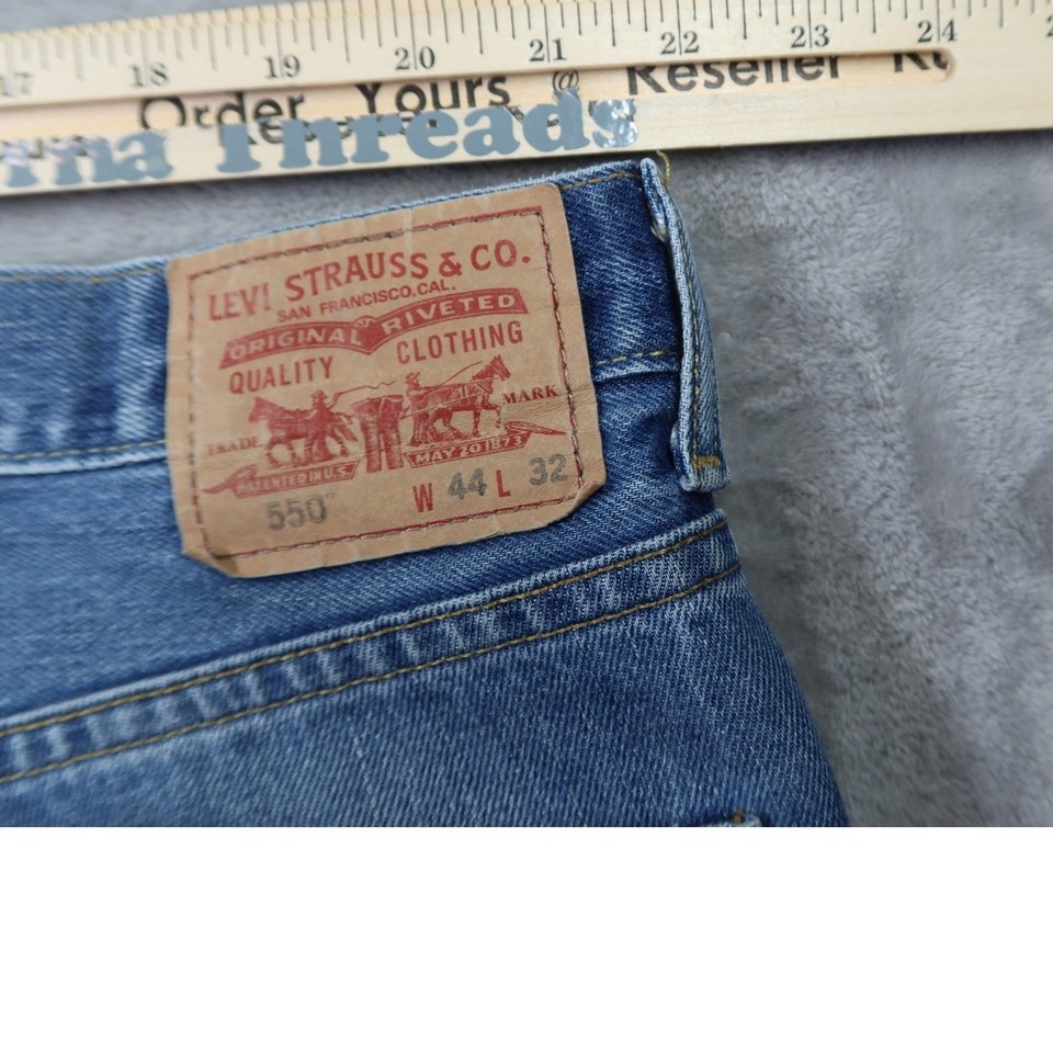 Levi Strauss 550 Relaxed Fit Men's Jeans W44 L32 Blue Denim Straight ...