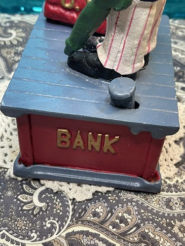 Vintage Cast Iron Mechanical Coin Bank Reproduction | eBay