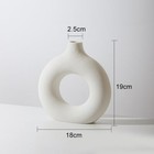 Nordic Vase Circular Hollow Ceramic Donuts Flower Pot Home Living Room ...