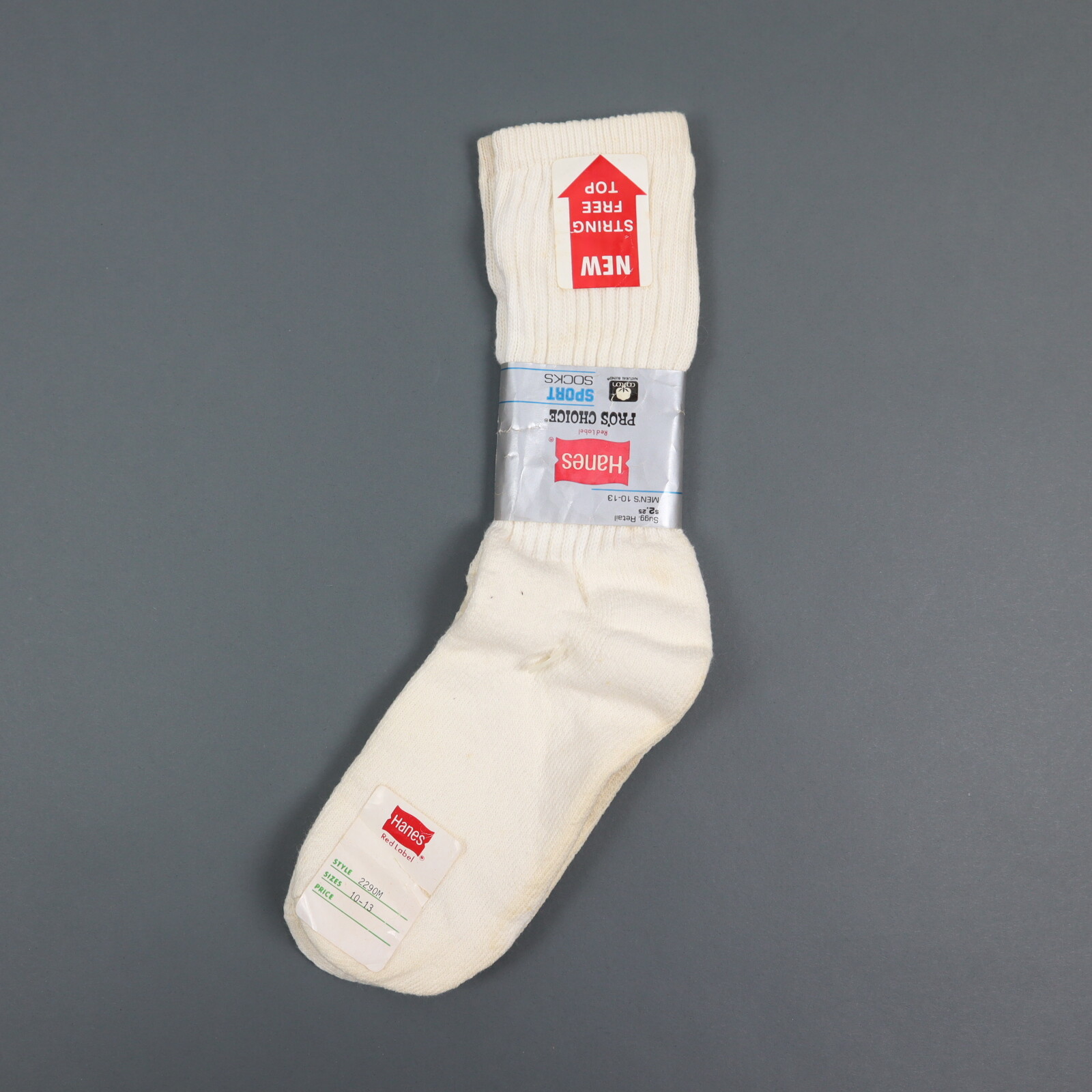 Vintage 60s Hanes Red Label Sport Tube Socks White NW… - Gem