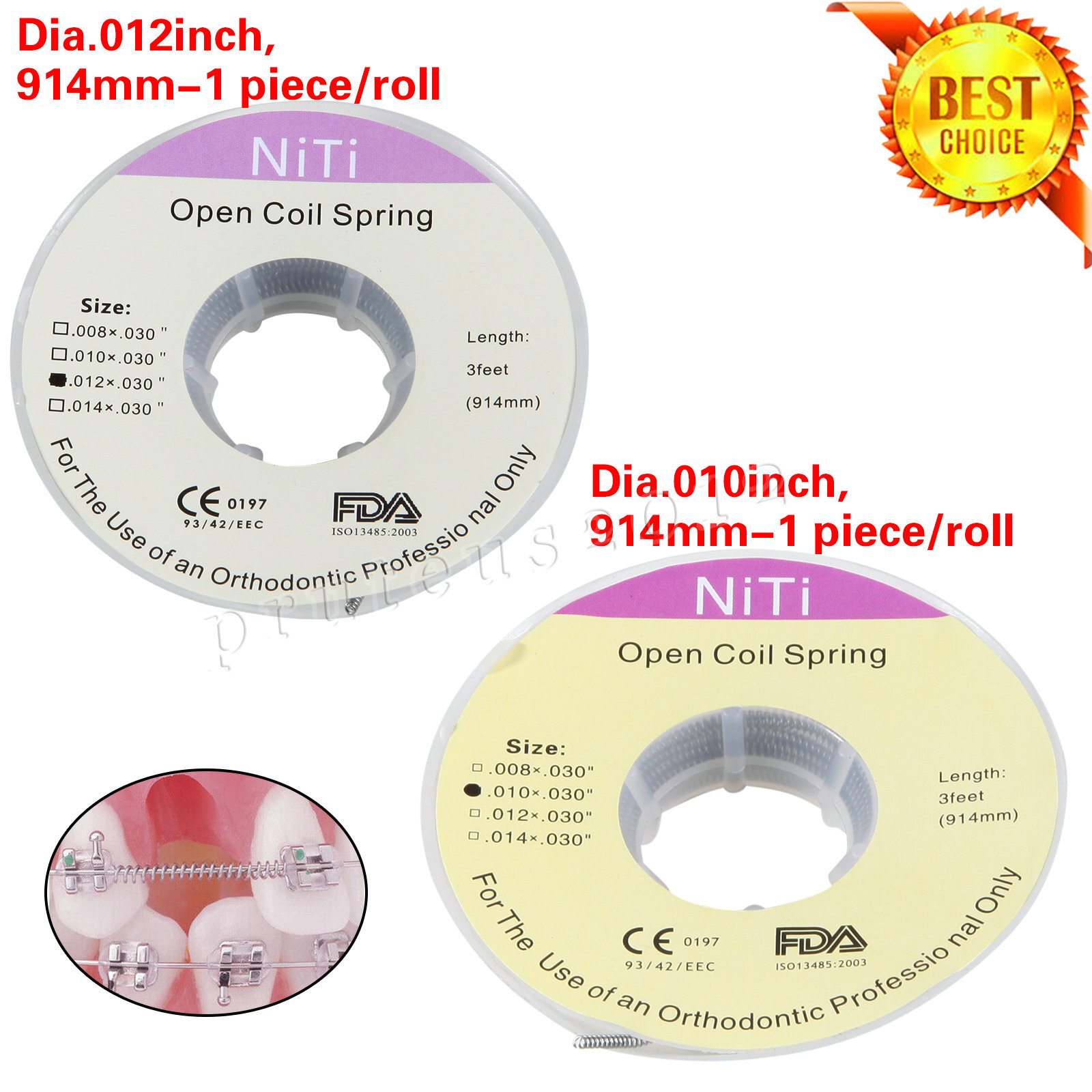 SKYSEA Dental Orthodontic Niti Open Coil Spool Springs 012*030″ / 010* ...