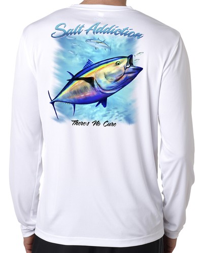 Salt Addiction t shirt long sleeve performance saltwater fishing uv upf ...