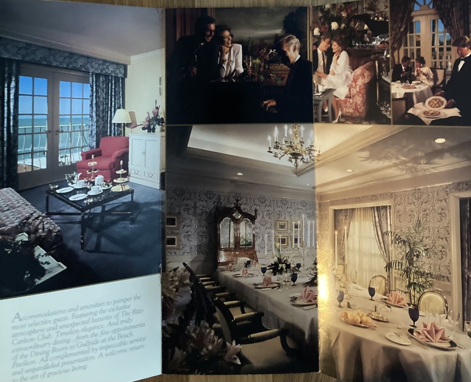 1980s RITZ-CARLTON HOTEL NAPLES ITALY BROCHURE FOLDER TRAVEL VINTAGE ...