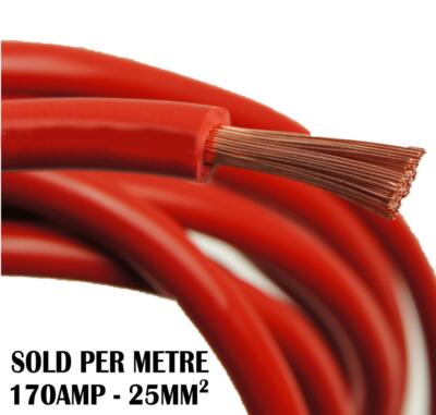 1M Red Battery Cable 170 Amp Live Wiring Alternator Cable Fix Flex Cut ...