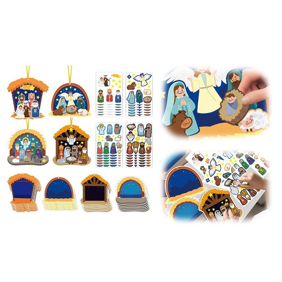Nativity Craft Sticker for Kids - 24pcs Make a Scene Stickers Christmas ...