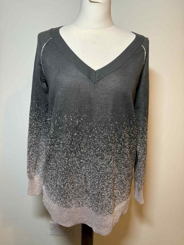 Bodyflirt Female Grey V-Neck Long Sleeve Jumper S | eBay
