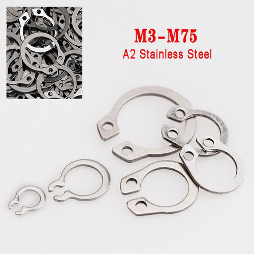 External Circlip, C Clips, choose size: ￠3mm - ￠75mm, A2 304 Stainless ...