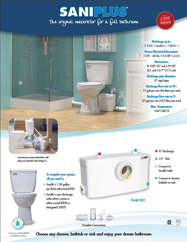 Saniflo+SaniPLUS+Macerating+Upflush+Toilet+Kit+with+Pump++-+002-083-005 ...