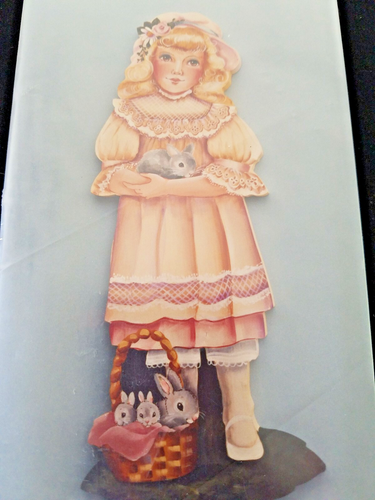 DELANE LANGE 1991 BLONDE GINI SPRING EASTER BUNNY BASKET PAINTING ...