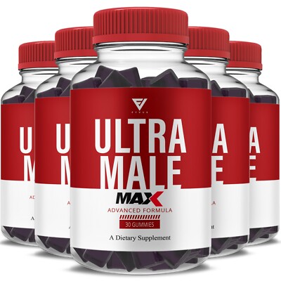 (5 Pack) Ultra Male Max Gummies Ultra Male Max Supplement (5 Month ...