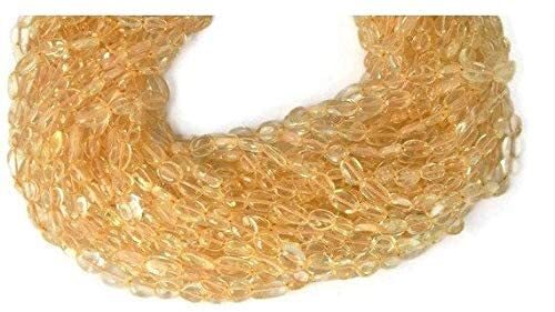 Natural Citrine Gemstone Plain Oval Beads (Mani) 2 Lines Loose13 inch ...