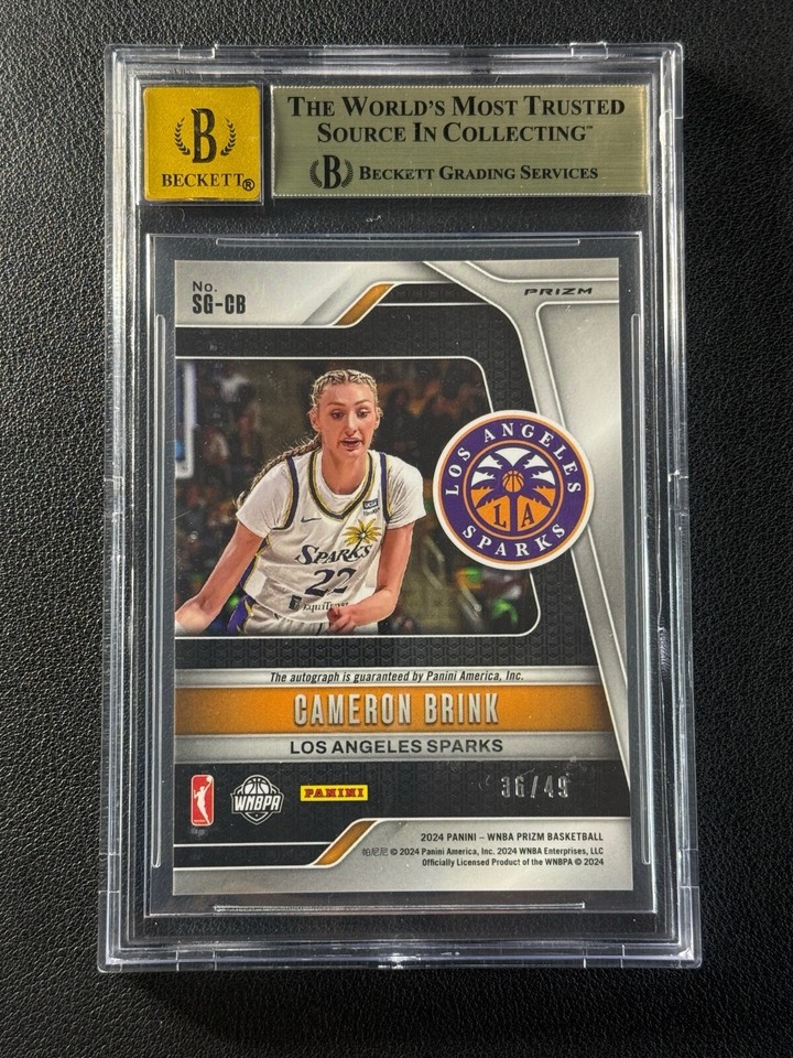 CAMERON BRINK BGS 9.5 2024 PANINI PRIZM WNBA ROOKIE PURPLE SIGNATURES ...