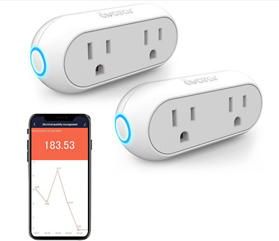 4 Socket/2 Pack Smart WiFi Plugs Dual Outlets Alexa Google ITFFF ...