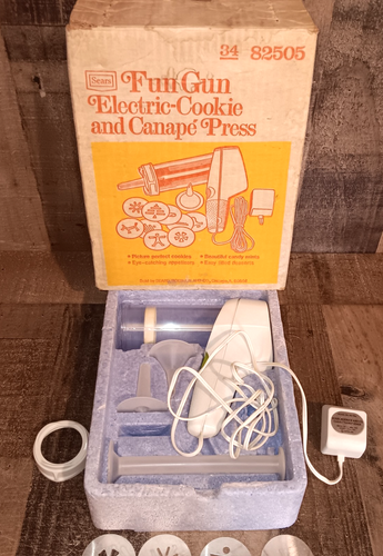 Vintage Sears Fun Gun Electric Cookie and Canape Press 82505 w/Box ...