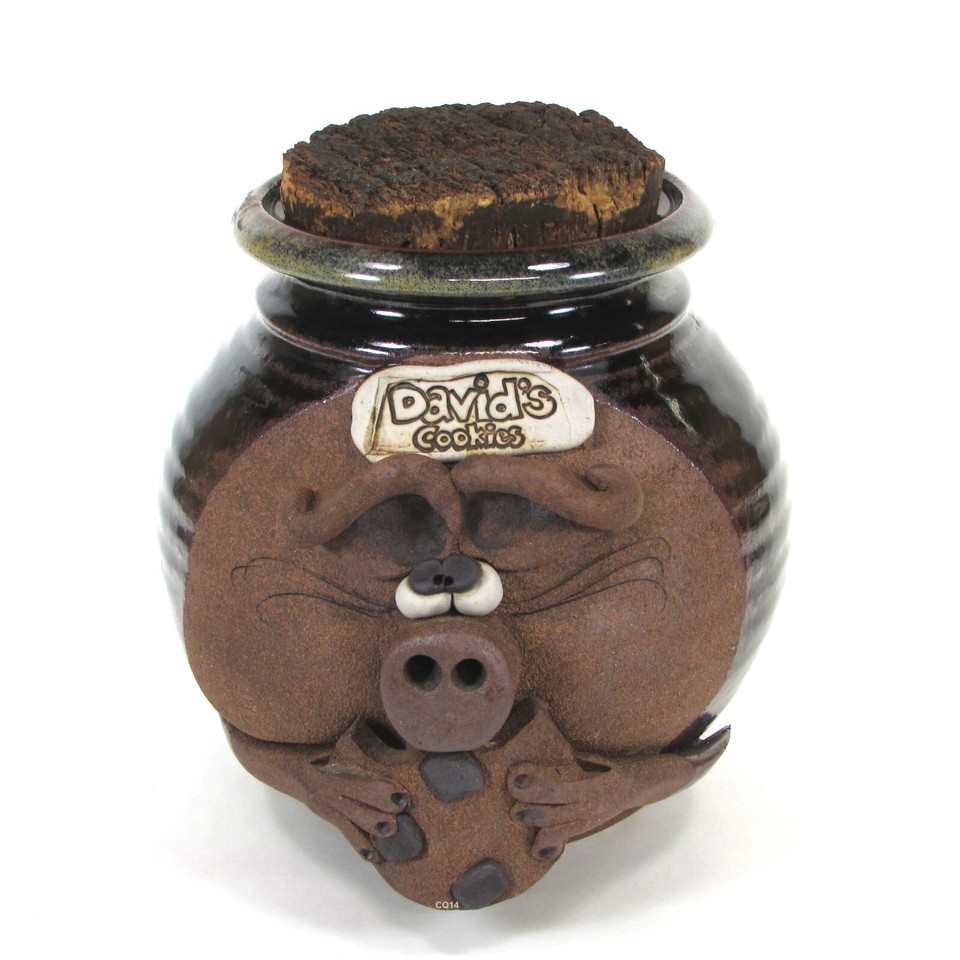 Vtg Mahon Made Stoneware DAVID'S COOKIES PIG FACE CHOCOLATE CHUNK 9 ...