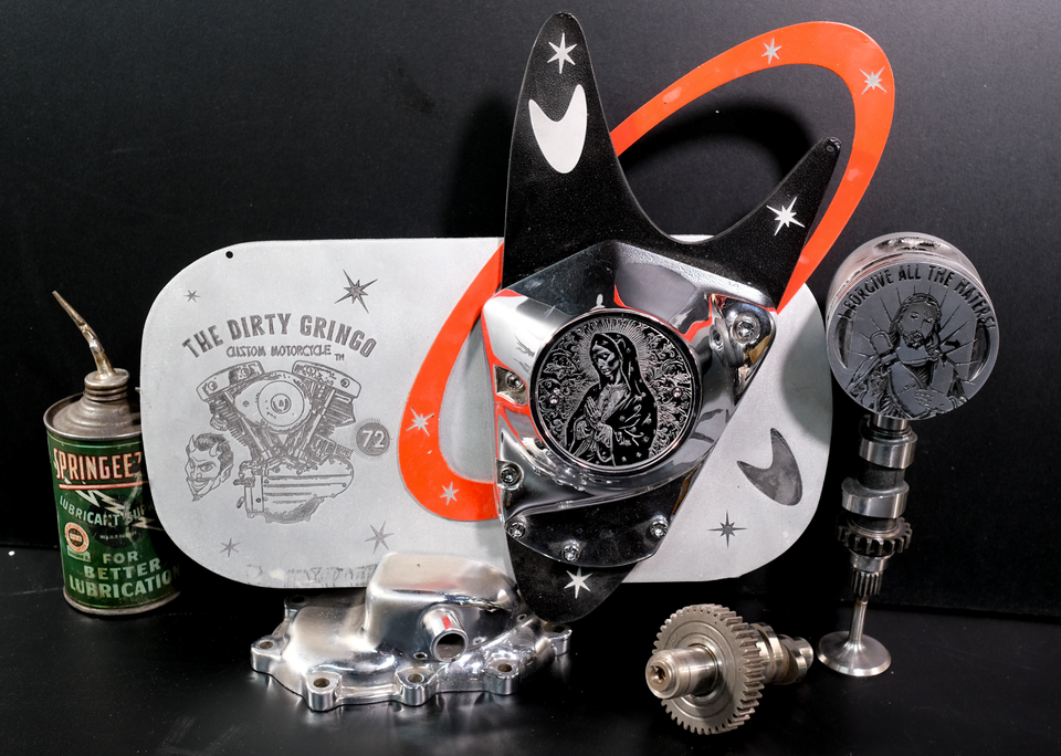 Holy Mother Engraved Harley Davidson Shovelhead Evo Timing Cover ...