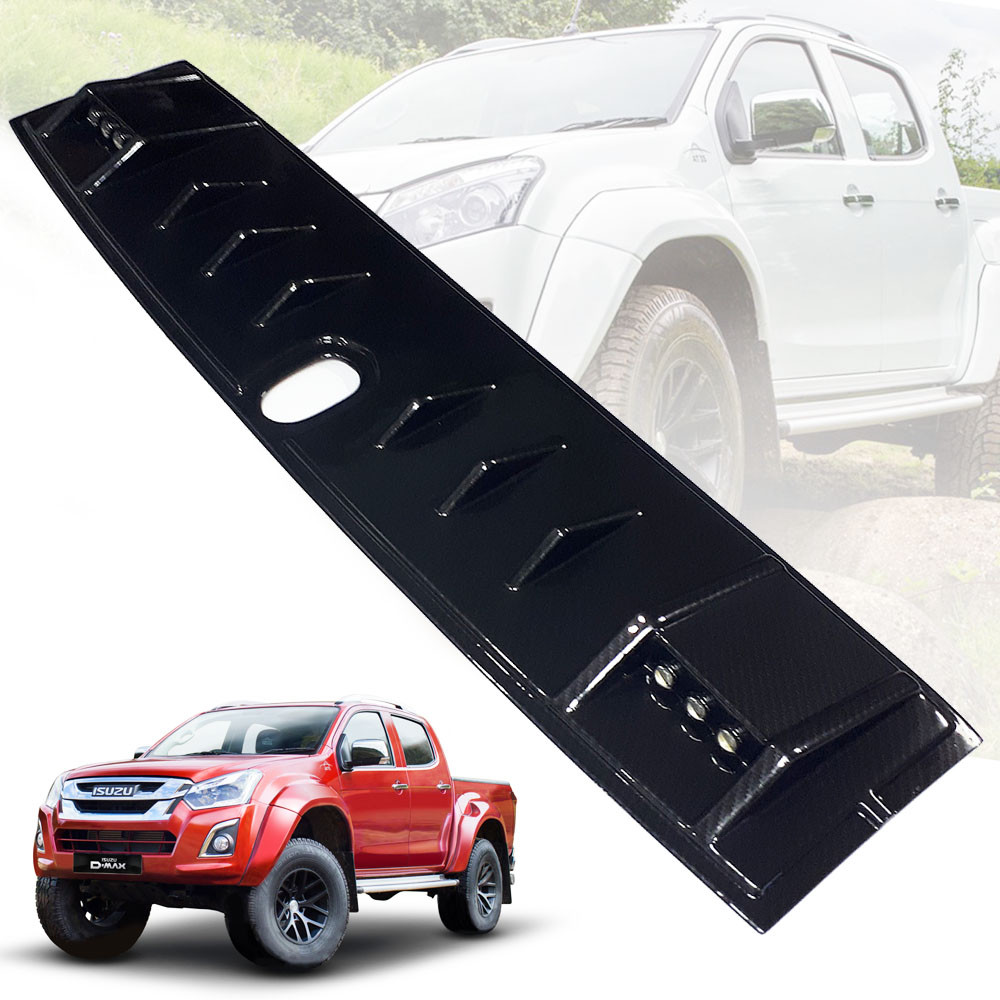 CARBON FILM BLACK FRONT ROOF SPOILER LED FIT ISUZU D-MAX DMAX BLADE 12 ...