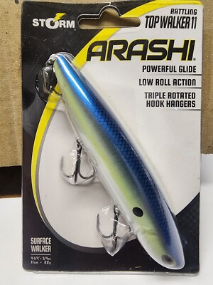 Storm Arashi Rattling Top Walker 11 Hot Blue Shad Topwater walk the dog ...