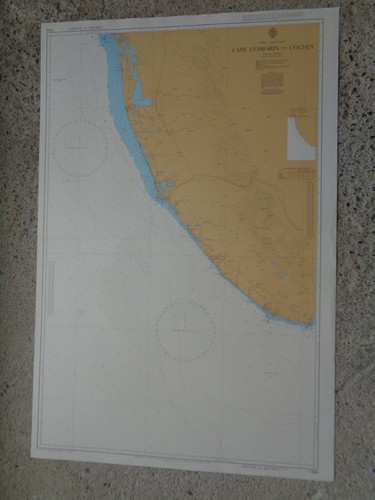 Marine Geographic Map / Cape Comorin to Cochin 1983 India | eBay UK