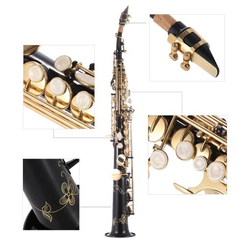 Brass Soprano Sax Saxophone Bb B Flat Instrument Natural Shell Key ...