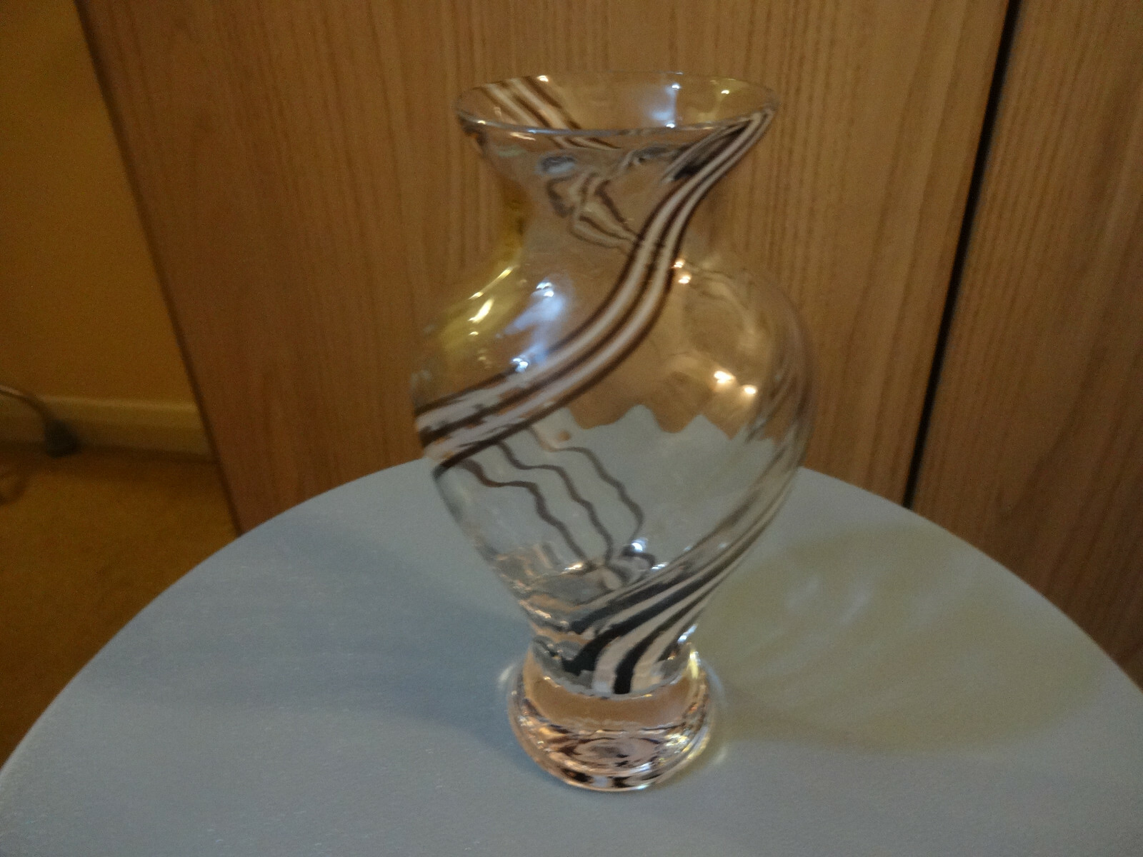 Vintage Retro Caithness Art Glass Vase Swirl Pattern Posy Vase 16cm ...
