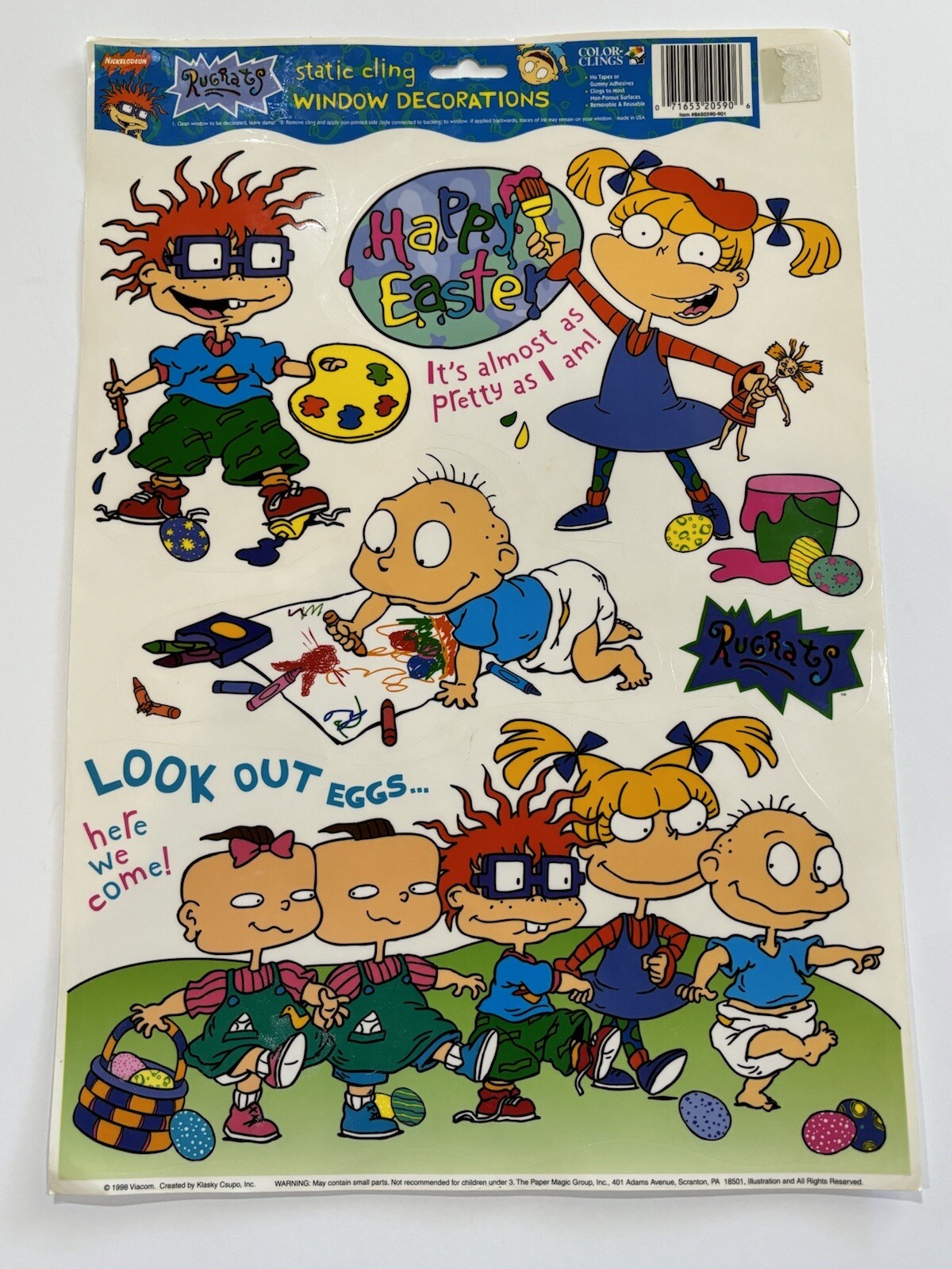 VTG Nickelodeon Rugrats Easter Window Color Clings Decorations 1998 | eBay