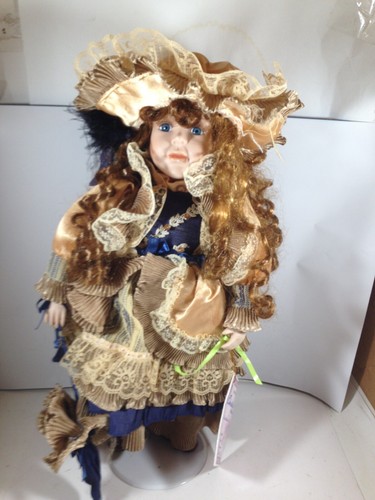 Christina Verdi Porcelain Christmas Doll Gold Satin 15” | eBay