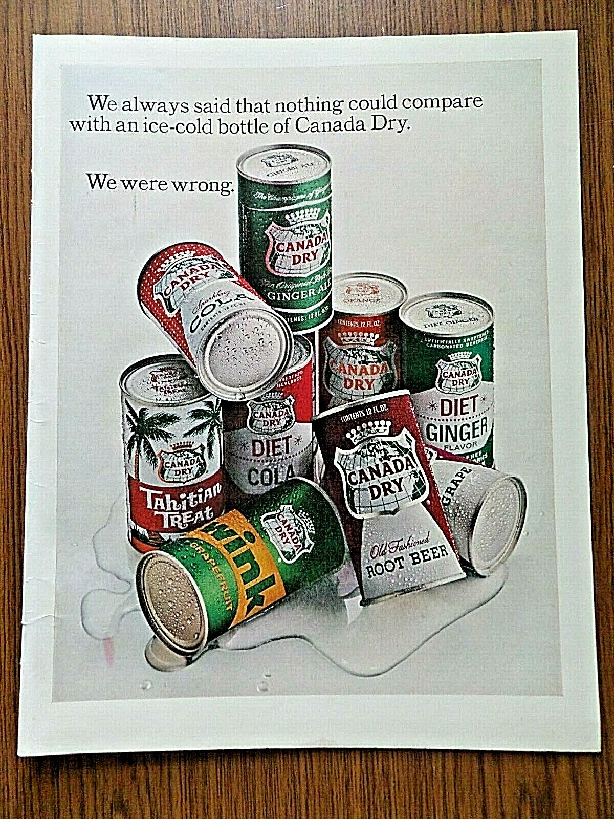 1965 Canada Dry Soda Ad Wink Root Beer Grape Cola Tahitian Treat Orange ...