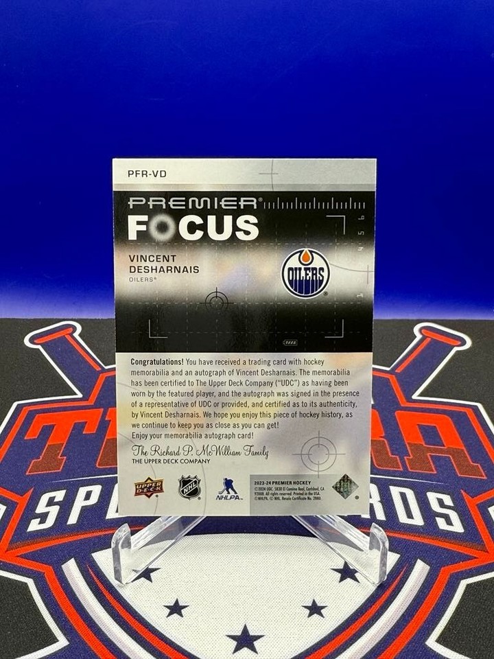 2023 Premier Focus Rookie Patch Auto Vincent Desharnais 074/175 | eBay