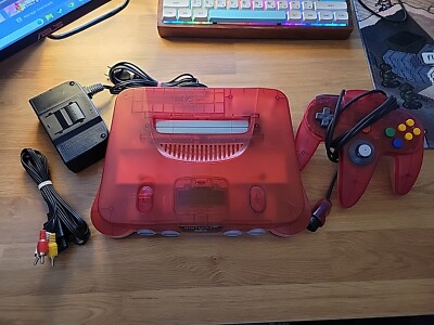 Authentic Clear Red Watermelon Nintendo 64 N64 Console OEM *REGION FREE ...