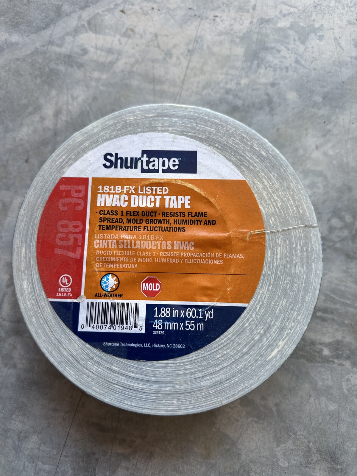 Shurtape PC 857 UL 181b-fx Listed/printed Cloth Duct Tape 48mm X 55m ...