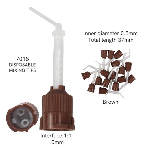 50 pcs Core Build Up Tips With intra-oral tip Brown T-Mix Mixing ...