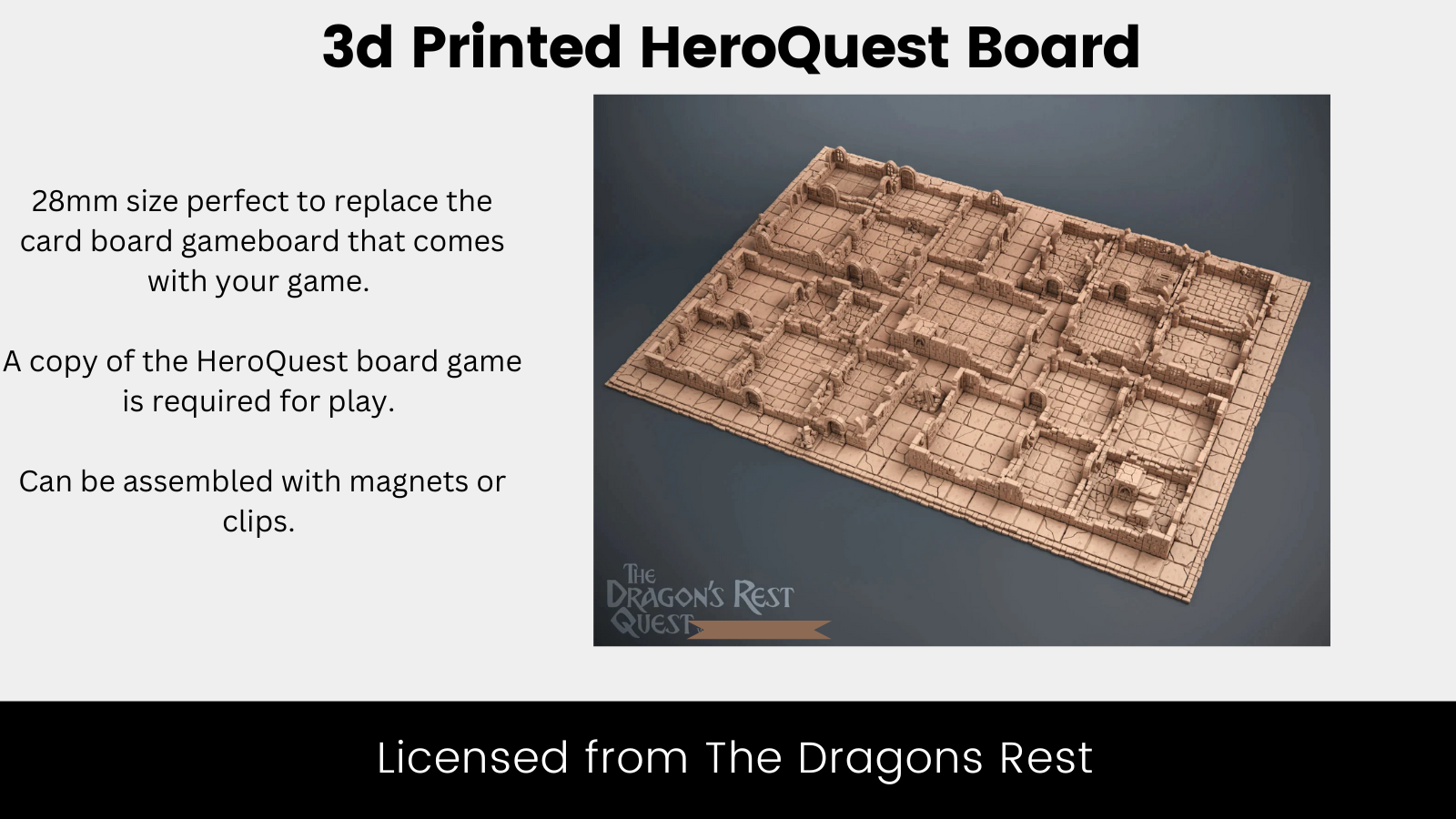 3D Printed HeroQuest Game Board - Dragons Rest | eBay