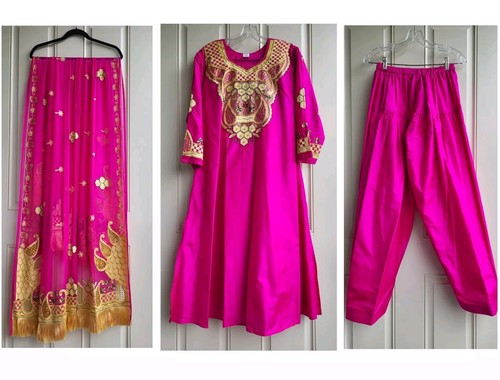 BACHA JIWI Silk Dress Salwar Kameez Pakistani Indian 3 Piece Suit | eBay