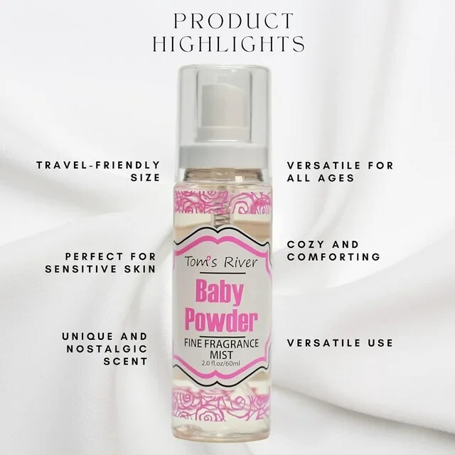 2 Pack - Perfume Body Spray Mist - Baby Powder 2oz *MADE IN USA* Brand ...